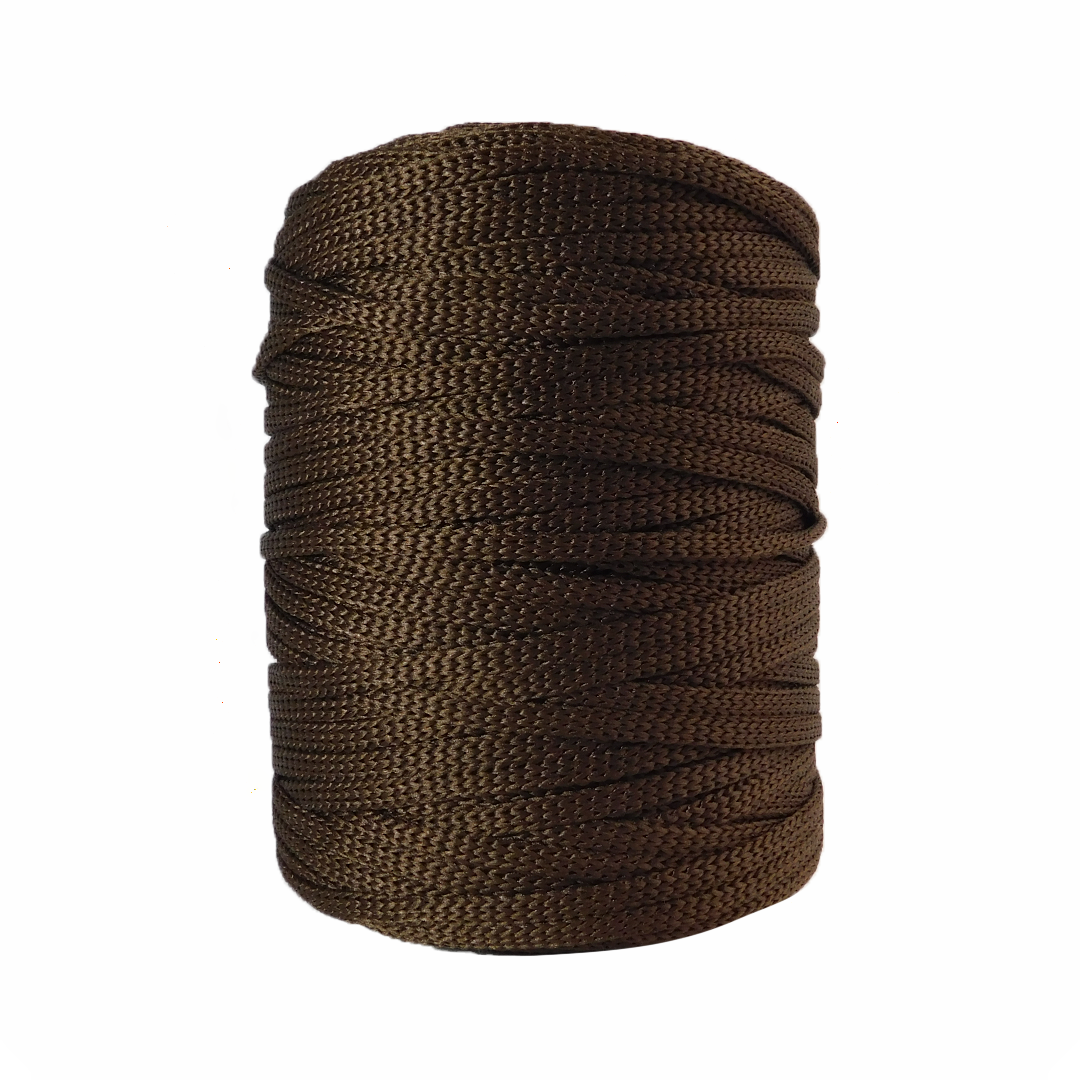 Cordón artesanal café marrón plano x 500gm – Mi trapillo